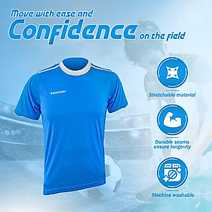 Vizari Velez Jersey for Men and Women | 100% Polyester Adult Soccer Goalie Jersey for Exceptional Performance Light Blue