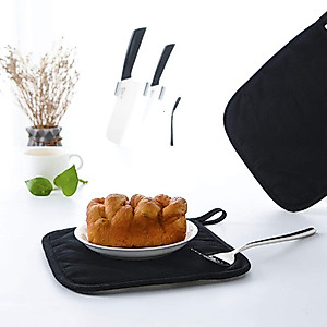 Anyi 100% Cotton Pot Holders, Kitchen Basic Potholder Heat Resistant, Terry Pot Holder Set for Cooking and Baking, Set of 3