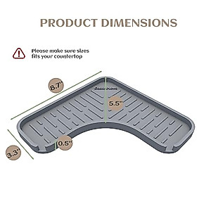 CassaNovo Silicone Soap Dishes Holder Sink/Shower Caddy - (Pack of 2) - Tray Organizer for Sink, Bathroom/Shower or Kitchen - Perfect for Dispenser,Scrubber,Bottle,Cup,Sponge on Sink or Counter (Gray)