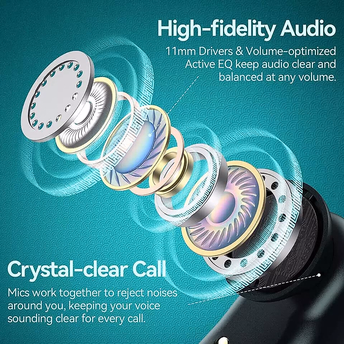 SGNICS for Samsung Galaxy S21 Ultra Wireless Earbuds Headphones with Charging Case & Dual Power Display Over-Ear Waterproof Earphones with Earhook Headset with Mic for Sport Running Workout Black