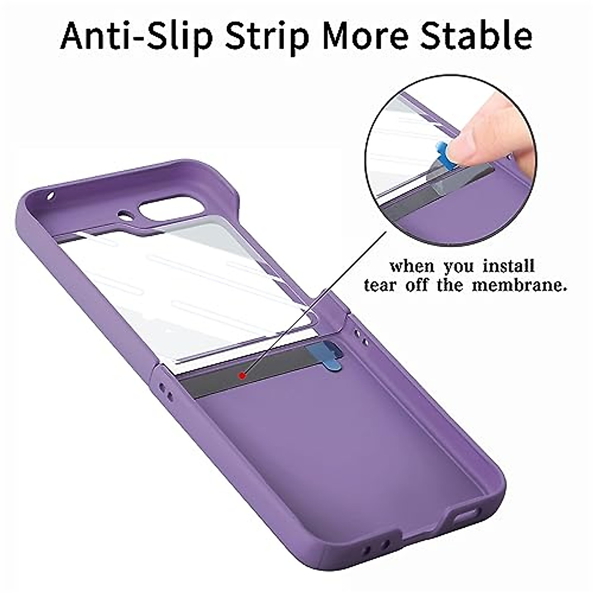 phone protective flip case Ultra Slim Case Compatible with Samsung Galaxy Z Flip 5 Case Built in Front Screen Protector, PU Leather Back Case Thin Case Minimalist Design Shockproof Full Body Protectiv