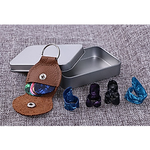 Tupalizy Guitar Picks/Finger Thumb Picks/Silicone Fingertip Protector/Pick Holder Set for Acoustic Guitar Starter and Strings Instrument (Mixed color)