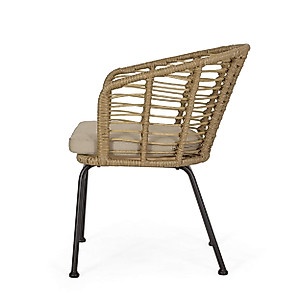 Christopher Knight Home Randy Outdoor Dining Chair Sets, Beige + Light Brown + Black