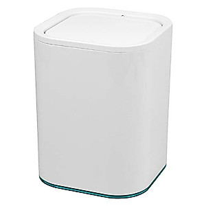 Locco Decor 5 Pieces Acrylic Modern Style Bathroom Vanity Accessory Set with Trash Can-White