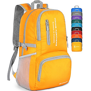 ZOMAKE Lightweight Packable Backpack - 35L Light Foldable Hiking Backpacks Water Resistant Collapsible Daypack for Travel(Yellow New)
