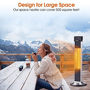 Space Heater for Indoor Use Large Room - Air Choice 1500W Room Heater with 3S Quick Heating/Safe Infrared Heater with 3 Modes/Super Quiet Portable Heater Garage, Electric Outdoor Heaters for Patio