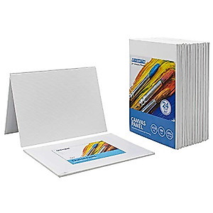 FIXSMITH Painting Canvas Panel Boards - 5x7 Inch Art Canvas,24 Pack Mini Canvases,Primed Canvas Panels,100% Cotton,Acid Free,Professional Quality Artist Canvas Board for Hobby Painters,Students & Kids