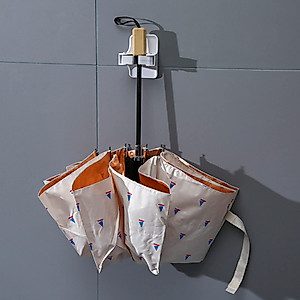 Soaoun Broom Holder 4Pcs Self-Adhesive Wall Mount Plastic Dustpan Hanger No Drilling Anti-Slip for Home Kitchen (white)