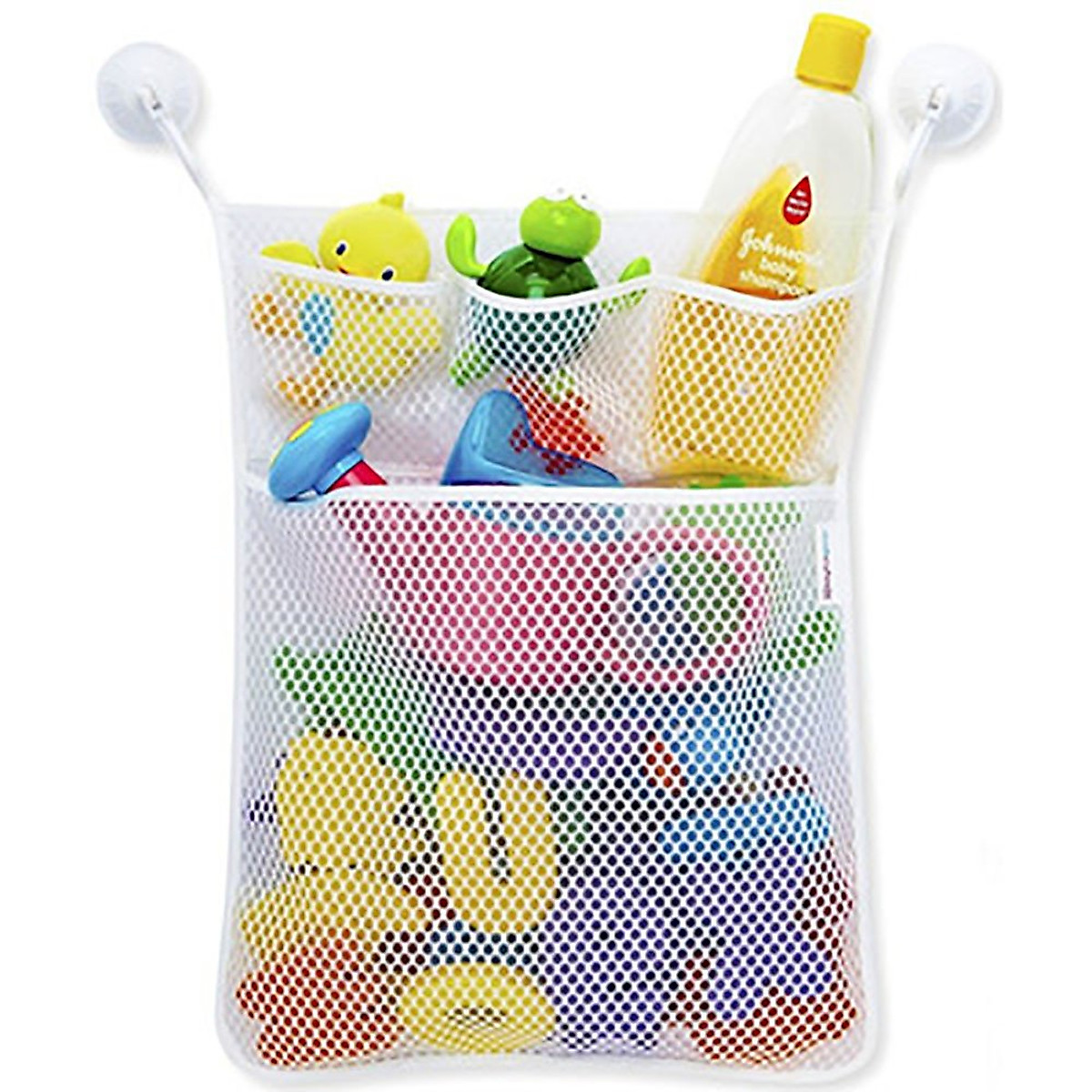 Toxz Baby Bath Time Toy Tidy Storage Hanging Bag Mesh Bag Mesh Bathroom Organiser Net,with Suction Caps,Polyester Material,Washable,Durable(Ship from US!)
