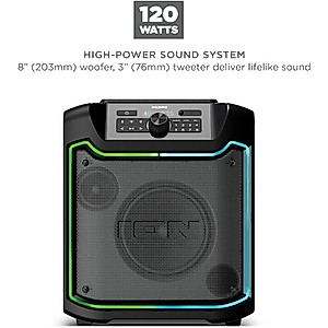 ION Trailblazer - High-Power All-Weather Rechargeable Bluetooth Speaker with Qi Wireless Charging