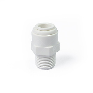 John Guest PP011224W Male Connector, 3/8" OD x 1/2" NPTF (Pack of 10)