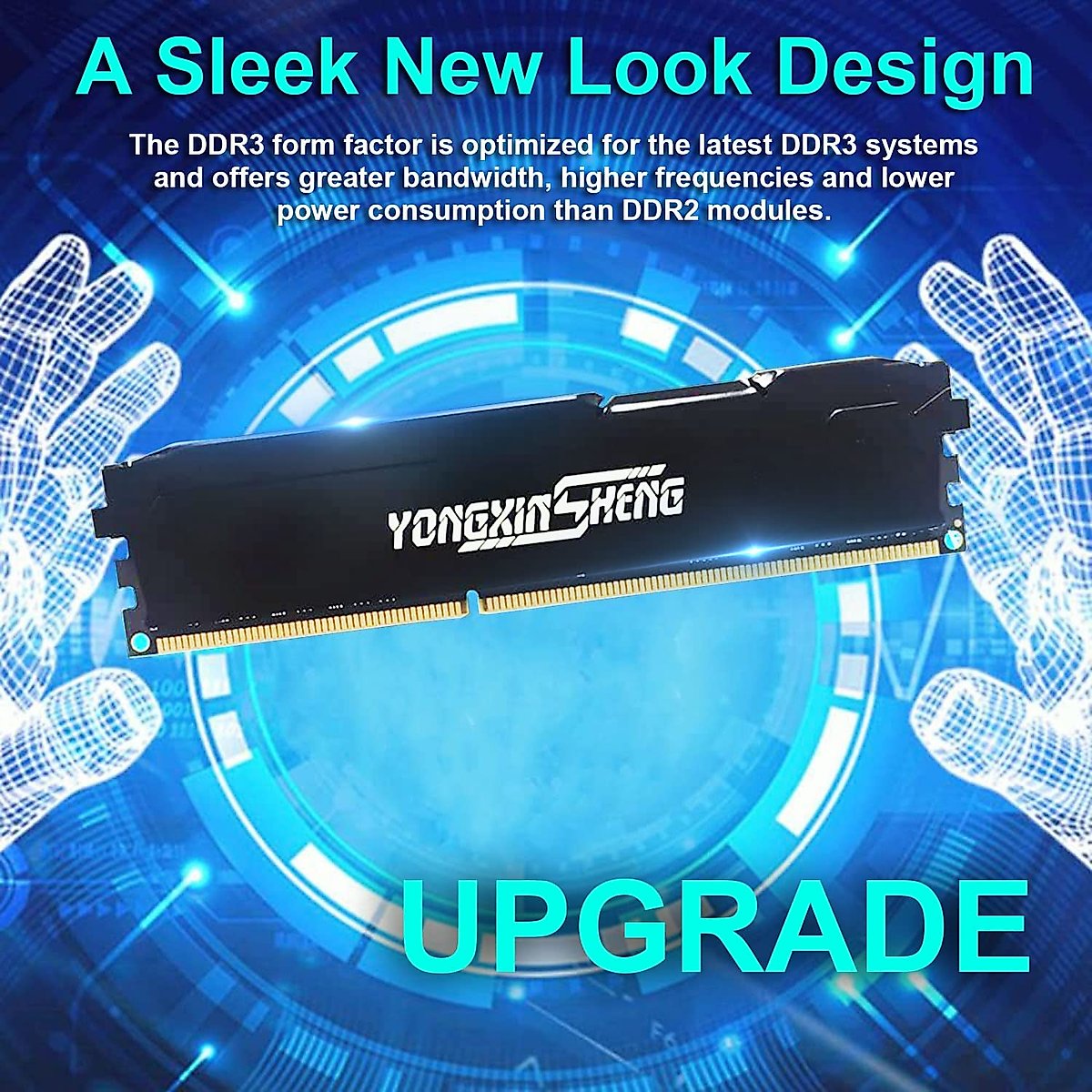 Yongxinsheng DDR3 8GB Kit (4GBx2) Desktop RAM 1600MHz PC3-12800 UDIMM Non-ECC Unbuffered 1.5V 2Rx8 Dual Rank 240 Pin CL11 PC Computer Memory Upgrade Module (Black)