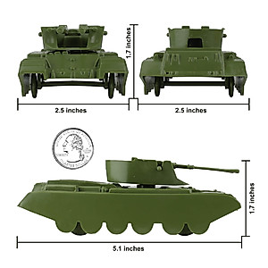BMC Classic Payton Anti-Aircraft Tanks - 4pc Tan Green Plastic Army Men Vehicles