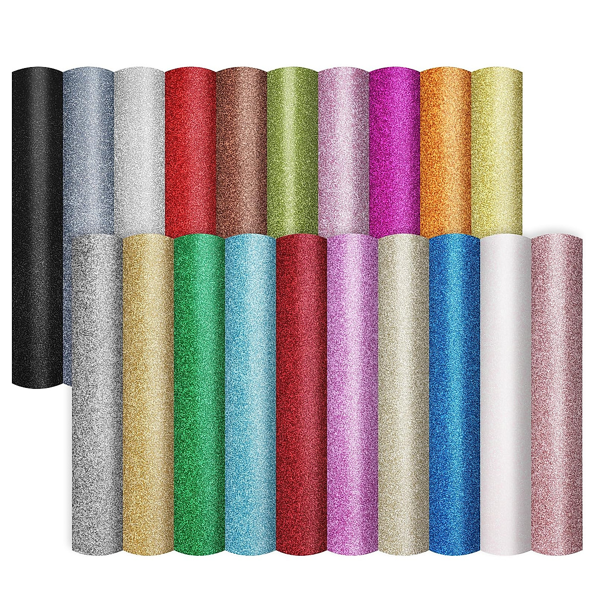 FOPINOA 20PCS Glitter Faux Leather Sheets, 8.26 x 11.8 Inch Faux Leather Fabric Sheets A4 PU Faux Leather Sheets for DIY Crafts, Jewelry Making, Sewing, Craft Making