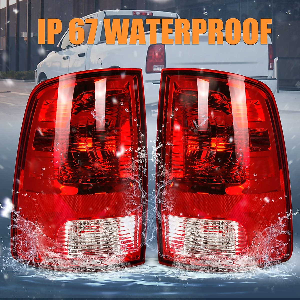 Wztepeng Ram Tail Light Compatible With 2009-2018 Dodge Ram 1500 2500 3500 Taillight With Bulb Inside (Driver And Passenger Side)