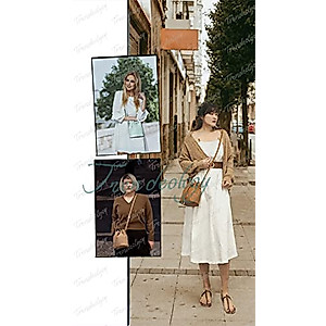 Trendeology Casual Soft PU Leather Drawstring Small 2 Way Bucket Shoulder Bag Crossbody (Nude)