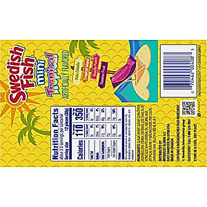 SWEDISH FISH Mini Tropical Soft & Chewy Candy, Bulk Candy, 12 - 3.5 oz Boxes