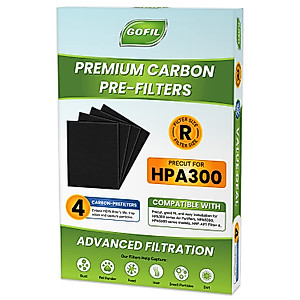 GOFIL 4 Pack Replacement Filter Includes 4 Carbon Pre-filters Compatible with Air Purifier Model HPA300 series, PA300/HPA304/HPA8350, HPA5300 series models, HRF-AP1 Filter A