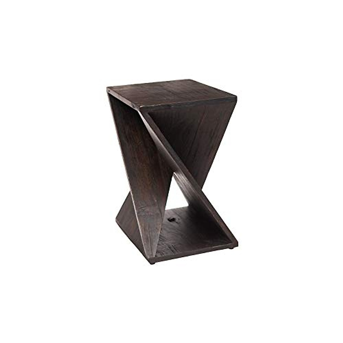 Nordic Style Dark Teak Spa Bath Decor Indoor/Outdoor Twisted Stool