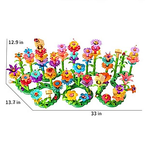 TEMI 138 PCS Educational STEM Toy and Preschool Garden Play Set for Kids Age 3-7, Flower Stacking Toys for Boys and Girls