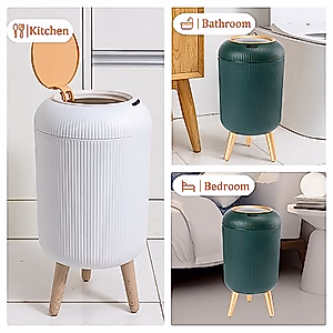 URALFA Touchless Trash Can with Lid, 3 Gallon Automatic Bathroom Trash Can Motion Sensor Kitchen Garbage Can, Plastic Electric Smart Garbage Bin Waste Basket for Bedroom, Office, Living Room, Green