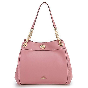 Coach Edie Turnlock Leather Shoulder Bag, Rose