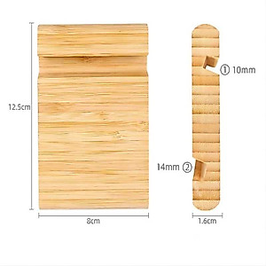 Cell Phone Stand for Desk Wood, Wooden Mobile Phone Holder, Portable Desktop Smartphone Stand, Universal Cell Phone Holder