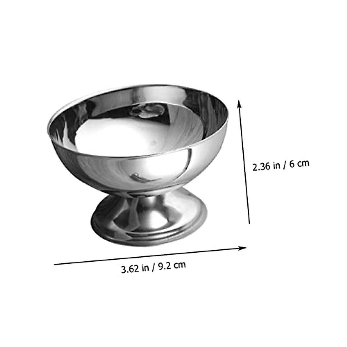 KJHBV 1pc Stainless Steel Dessert Cup Fruit Containers Refrigerator Containers Small Glass Containers Wedding Tumbler Metal Sauce Cup Footed Trifle Bowl Salad Cup Household Tableware Mug