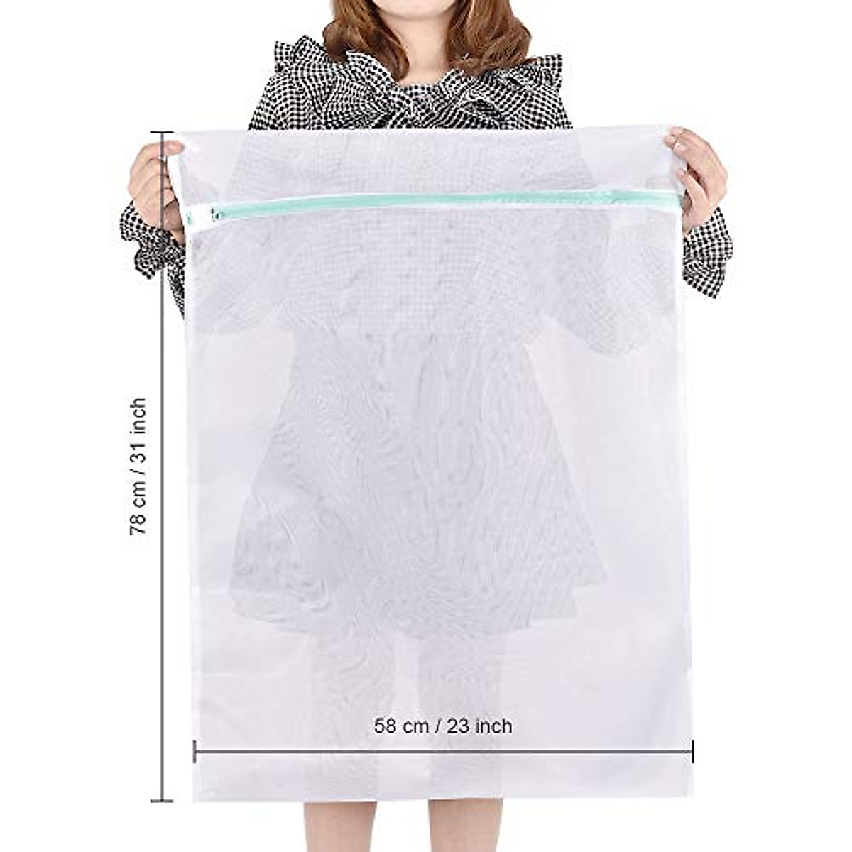 OTraki Mesh Laundry Bag for Delicates 2 Pack Garment Wash Bag 24 x 32 inch Zippered Large Washing Machine Bags for Sweater Dirty Clothes Washer Dryer Net Protector Travel College Dorm Organizer