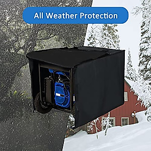 Kingling Generator Cover - Generator Covers Heavy Duty 600D Waterproof for Most 5000-10000 Watt Universal Generator Covers - 32”L x 24”W x 24”H