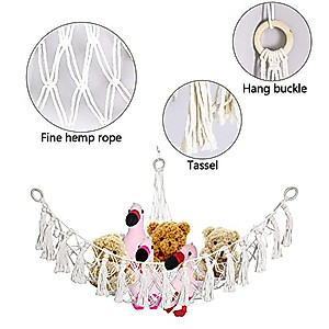 weiyuanhaoda Hanging Stuffed Animal Hammock，Stuffed Animal Net Or Hammock，Handmade Stuff Animal Organizer Storage With Boho Macrame Style，Corner Toy Net For Stuffed Animals.