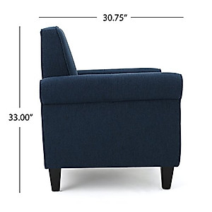 Christopher Knight Home Freemont Fabric Club Chair, Dark Blue Dimensions: 30.75”D x 28.75”W x 33.00”H