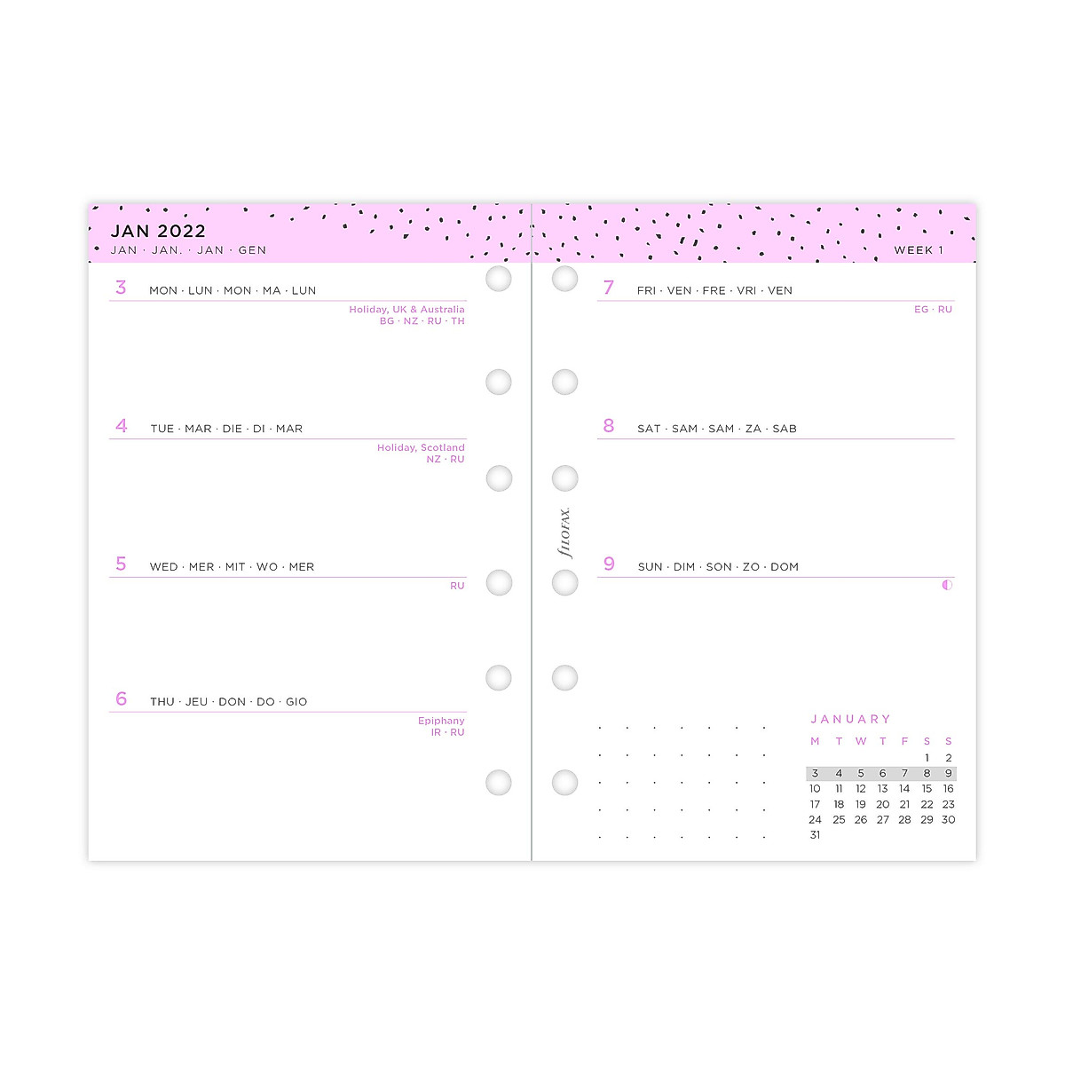 Filofax Pocket Confetti Week to View Diary - 2022 22-68291
