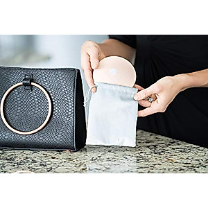 Magnifying Compact Mirror for Purses, 1x/10x Magnification – Double Sided Travel Makeup Mirror, 4 Inch Small Pocket or Purse Mirror. Distortion Free Folding Portable Compact Mirrors (Millennial Pink)