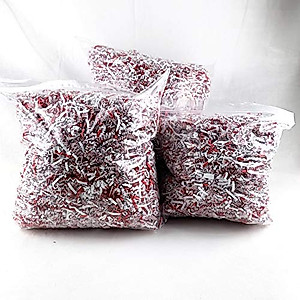 Worlds Crinkle Cut Paper Shred Filler for Packing Gift Wrap Basket Filler Colored Crinkle Paper 1LB Candy Cane