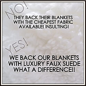 NO Shedding Decorative Luxury Faux Suede Backed Throw Blanket for Home 400 GSM, 50” by 60” (Black)