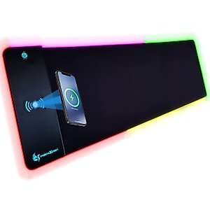PhoeniXeries RGB Wireless Charging Mouse Pad 15W, XL 900x300x4MM Mouse Mat, RGB Mouse Pad with Wireless Charging, Keyboard Mat for Gaming