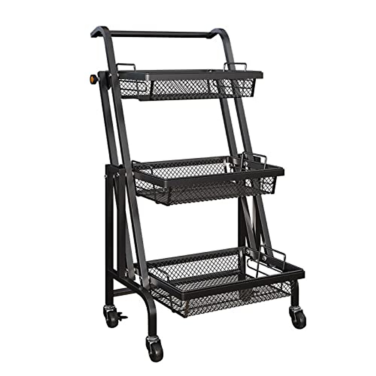 KTSCFS Kitchen Trolley Storage Rack Multilevel Storage Rack Parallel Folding Storage Trolley