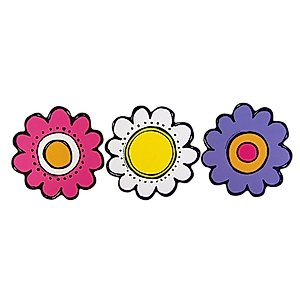 Car Magnet Assorted Colorful Daisy Magnetic Decals for Locker or Fridge, Set of 3, 4 Inch