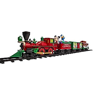 Lionel Battery-Operated Disney Mickey Mouse Express Toy Train Set with Locomotive, Train Cars, Track & Remote with Authentic Train Sounds, & Lights for Kids 4+
