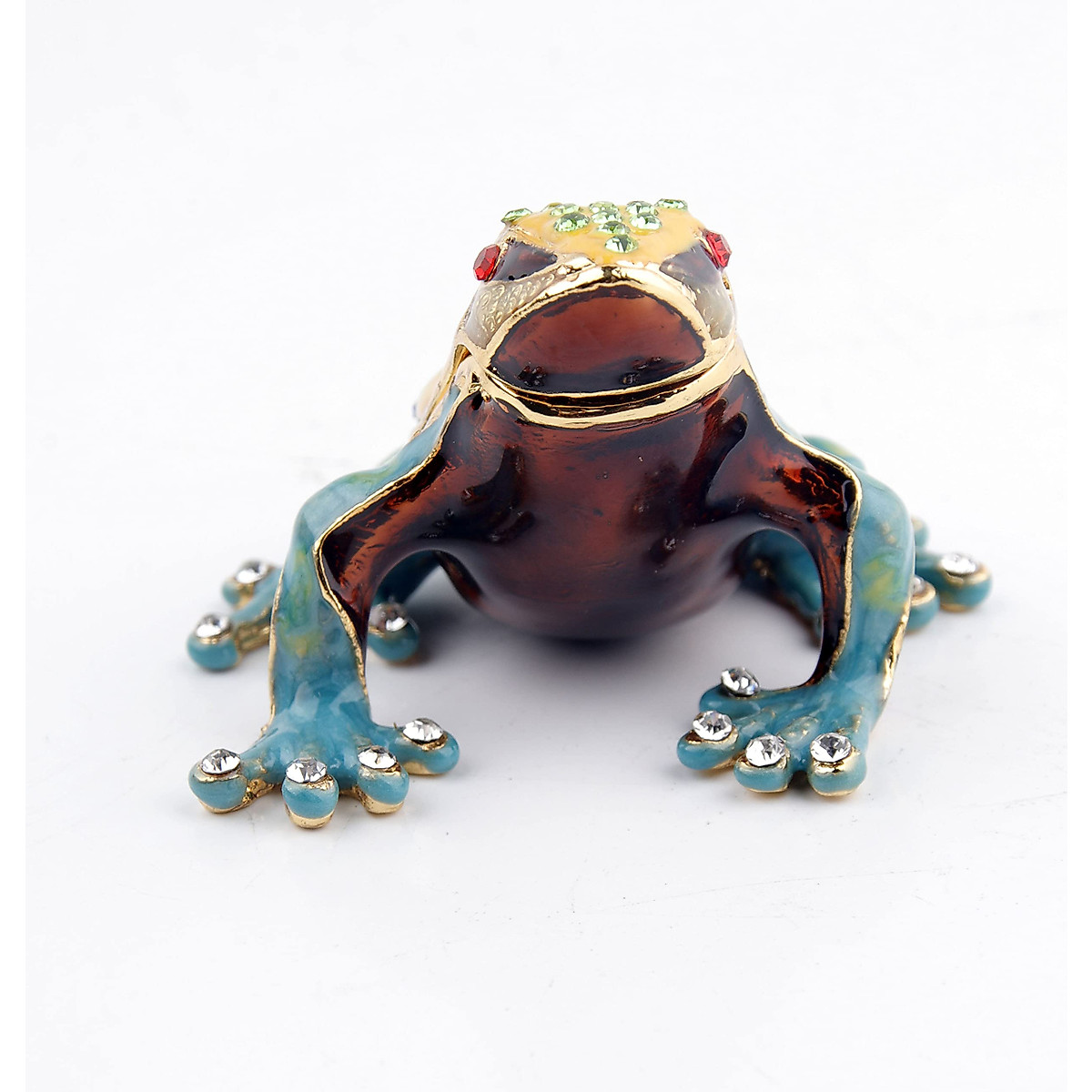 SEVENBEES Poison Dart Frogs Figurine Trinket Boxes Hinged Rainforest Animals Frog Jewelry Box Gift