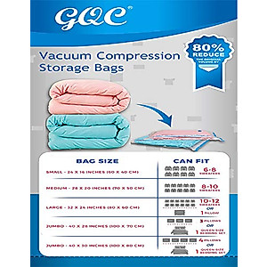 GQC Vacuum Storage Bags, Works with Any Vacuum Cleaner,to Store Clothes and beddings,Could Save Your Space,dust-Free,Keep Away from Moisture (Small 6(60X40) CM)