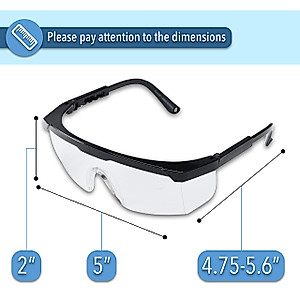 UNCO-Safety Glasses, Anti Fog Safety Glasses with Adjustable Arms, Safety Glasses Anti Fog, Clear Safety Glasses, Lab Safety Glasses, Eye Protection Glasses, Protective Eyewear, Work Glasses
