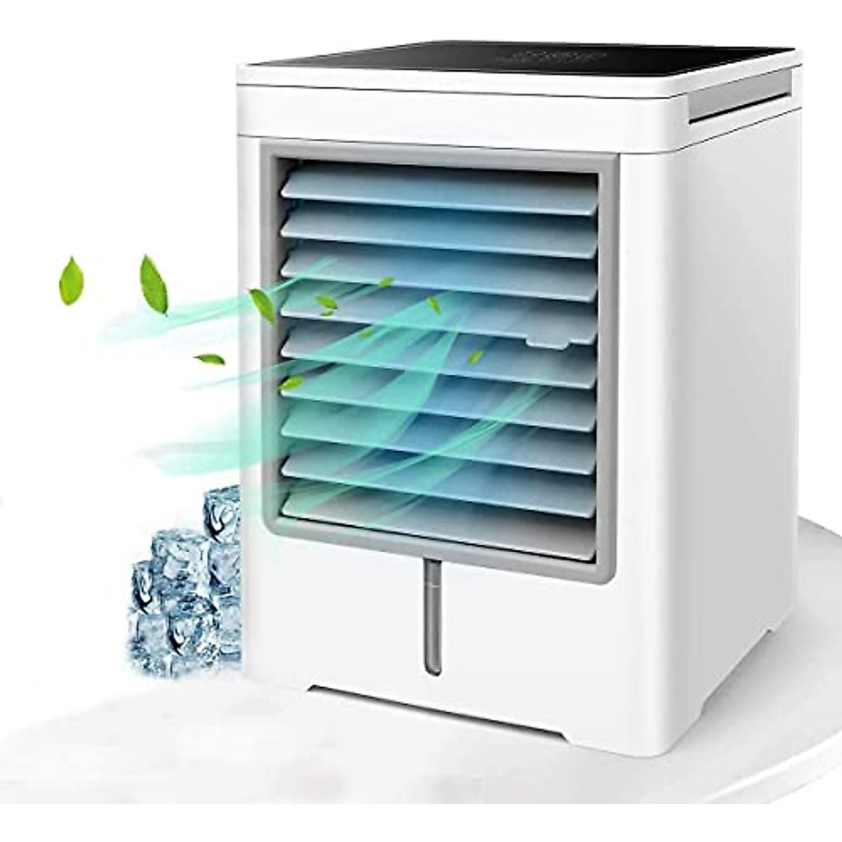 Personal Air Cooler, Portable Evaporative Conditioner with 3 Wind Speeds Touch Screen Small Desktop Cooling Fan, Mini Air Conditioner Fan for Home, Bedroom Room, Office, Dorm, Car, Camping Tent
