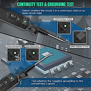 Power Circuit Probe Tester Polarity Identify Electrical Tester 6V-24V DC Short&Open Circuit Tester Automotive with 13FT Long Test Lead,LED Test Light,Buzzer,High-sensitive Test Pen,Overload Protection