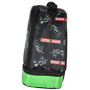 INTIMO Monster Jam Grave Digger Monster Truck Dual Compartment Lunch Bag Luch Box