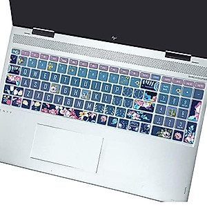 SANFORIN Keyboard Cover for HP Envy x360 15m-bp/bq /2020 2019 HP Pavilion 15/ HP Pavilion x360 15.6” Series/HP Envy 17 17.3" Series/HP Laptop 15t 17t 17-ca0011nr 17-by0040nr, Red Flower