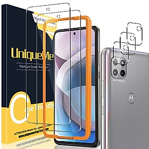 UniqueMe [ 2+3 Pack Compatible with Motorola One 5G Ace Tempered Glass + Camera Lens Protector Screen Protector [Easy Installation][HD Clear][9H Hardness]【Not for Moto G 5G/One 5G/One 5G UW】