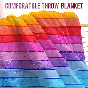 Levens Rainbow Blanket Colorful Soft Warm Print Throw Blanket for Girl Women Kids Gift 50"x60"
