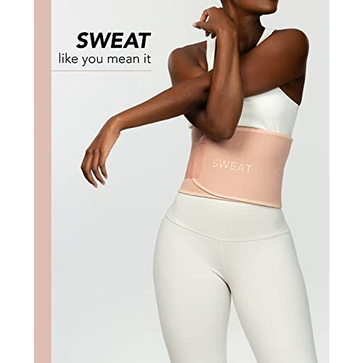 Sweet Sweat Toned Waist Trimmer for Women and Men | Premium Waist Trainer Belt to 'Tone' Your Stomach Area (Stone, Small)